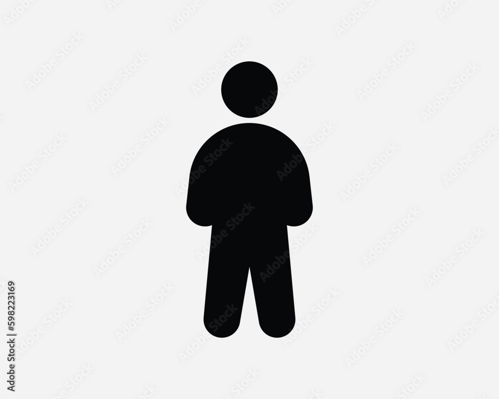Human Stick Figure Icon. Man Person Standing Symbol. Stickman Character ...