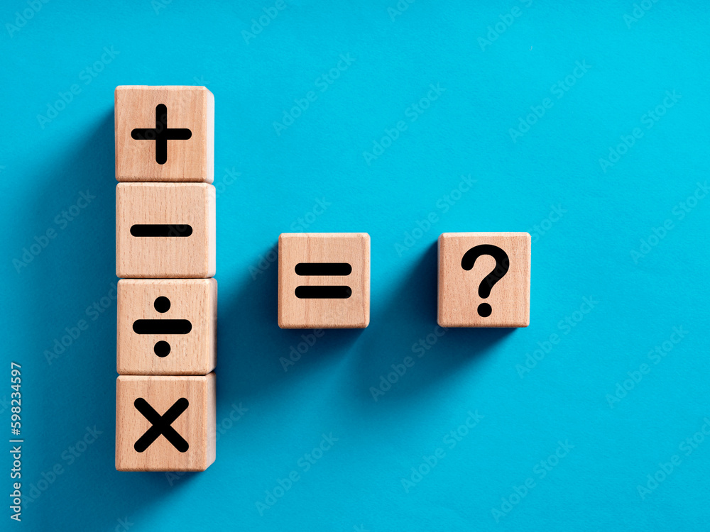 Basic mathematical operations symbols. Plus, minus, multiply, divide ...