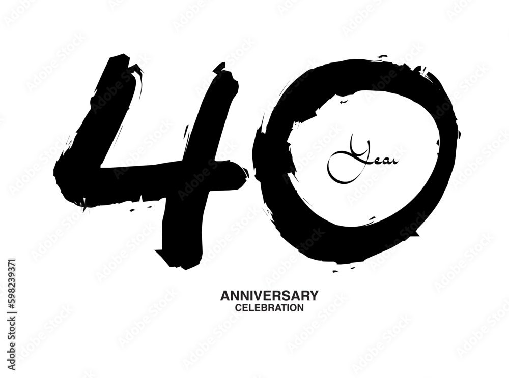 Vetor 40 Years Anniversary Celebration Vector Template, 40 number logo ...