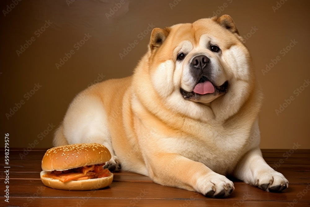 Fatty dog pet cute. Generate Ai Stock Illustration | Adobe Stock
