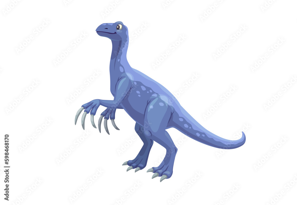 Cartoon therizinosaurus dinosaur character. Isolated vector extinct ...