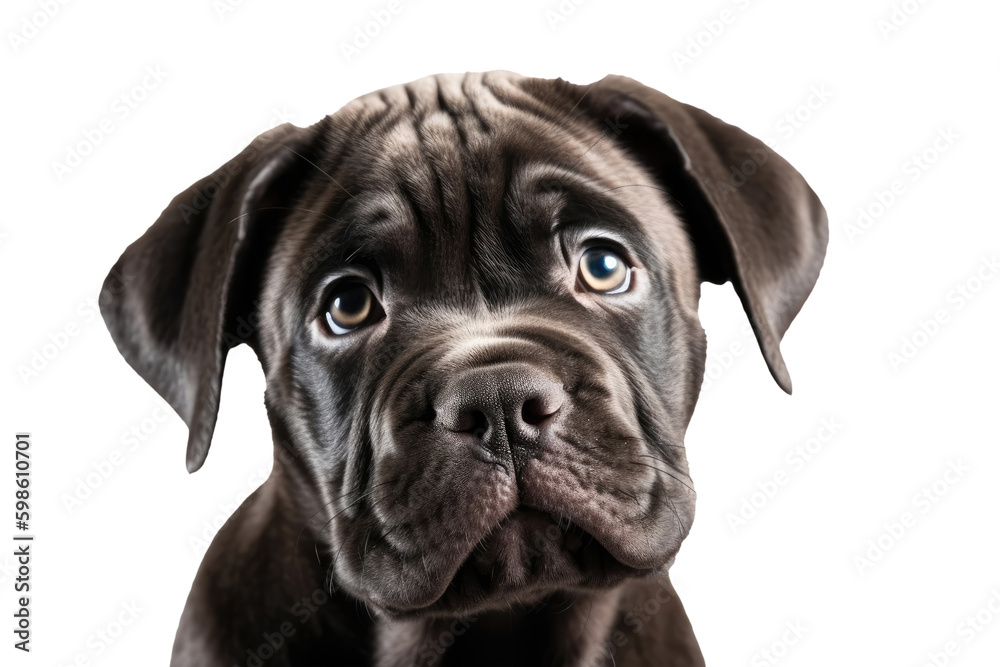 Cane Corso Dog Puppy On White Background. On An Isolated Transparent ...