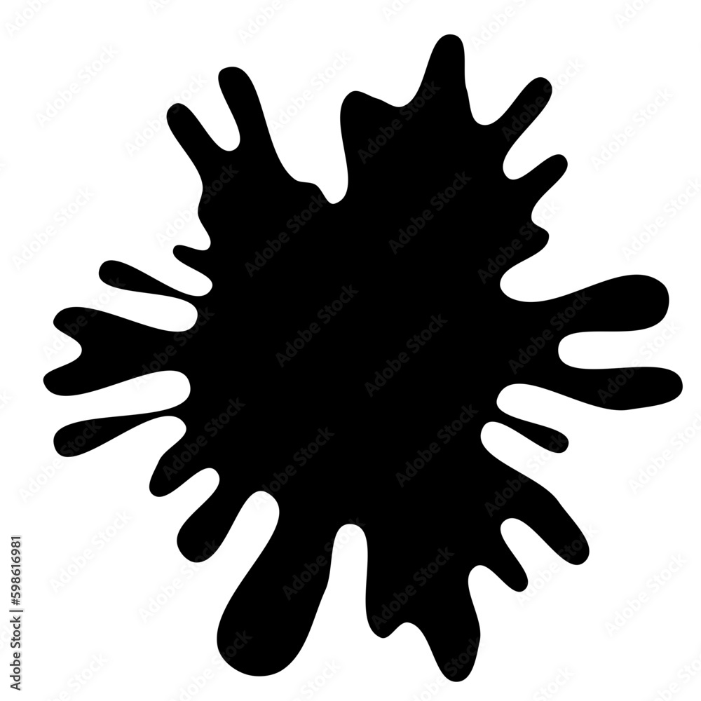 Ink drops and splashes. Blotter spots, liquid paint drip drop splash ...