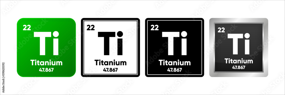 Titanium chemical element with 22 atomic number, atomic mass and ...