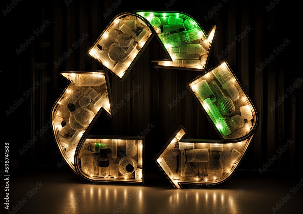 Green Recycling Concept Art. Generative AI. Stock Illustration | Adobe ...