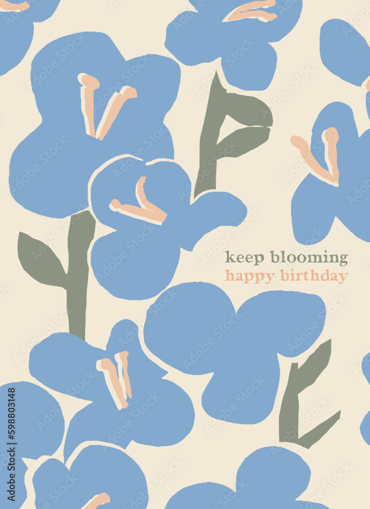 Kind feeling wishes greeting card. Happy birthday text quote. Vector ...