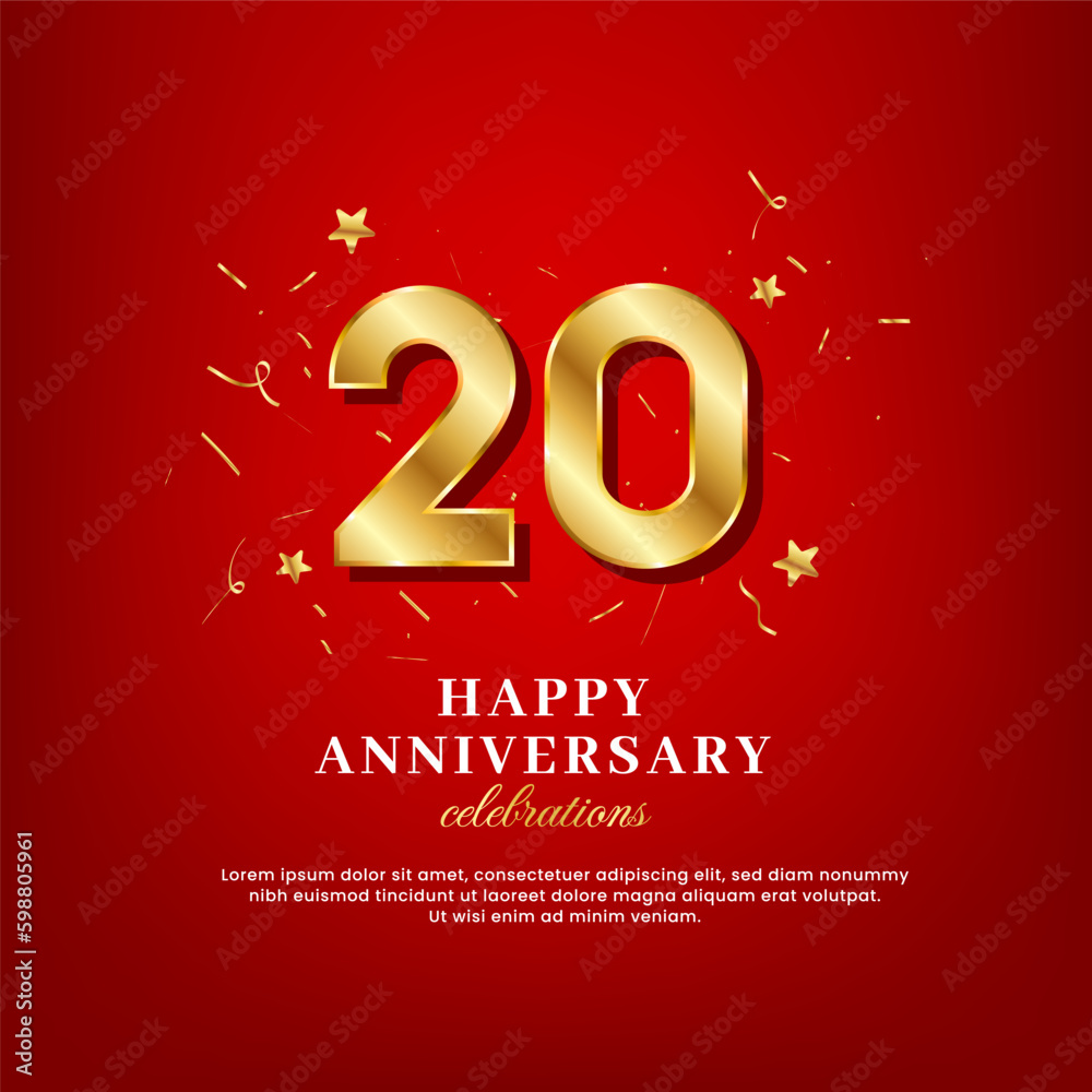 20 years of golden numbers, anniversary celebrating text, and ...