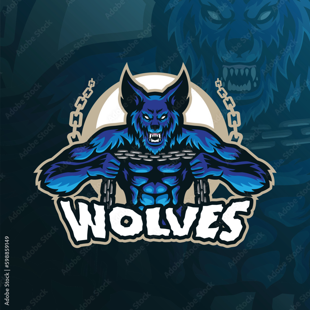 wolves mascot logo design vector with modern illustration concept style ...