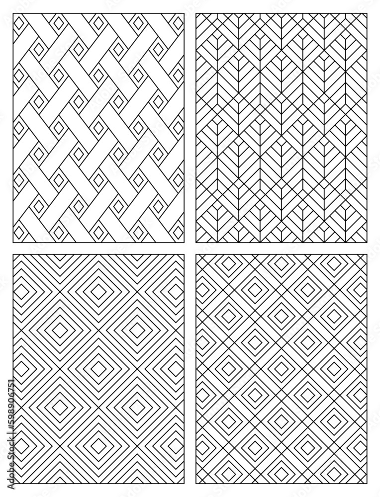 Geometric Pattern Coloring Page for Kids Stock Vector | Adobe Stock