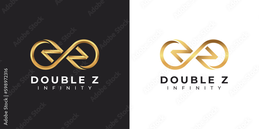 Letter Z Infinity Logo design and Gold Elegant Luxury symbol for ...