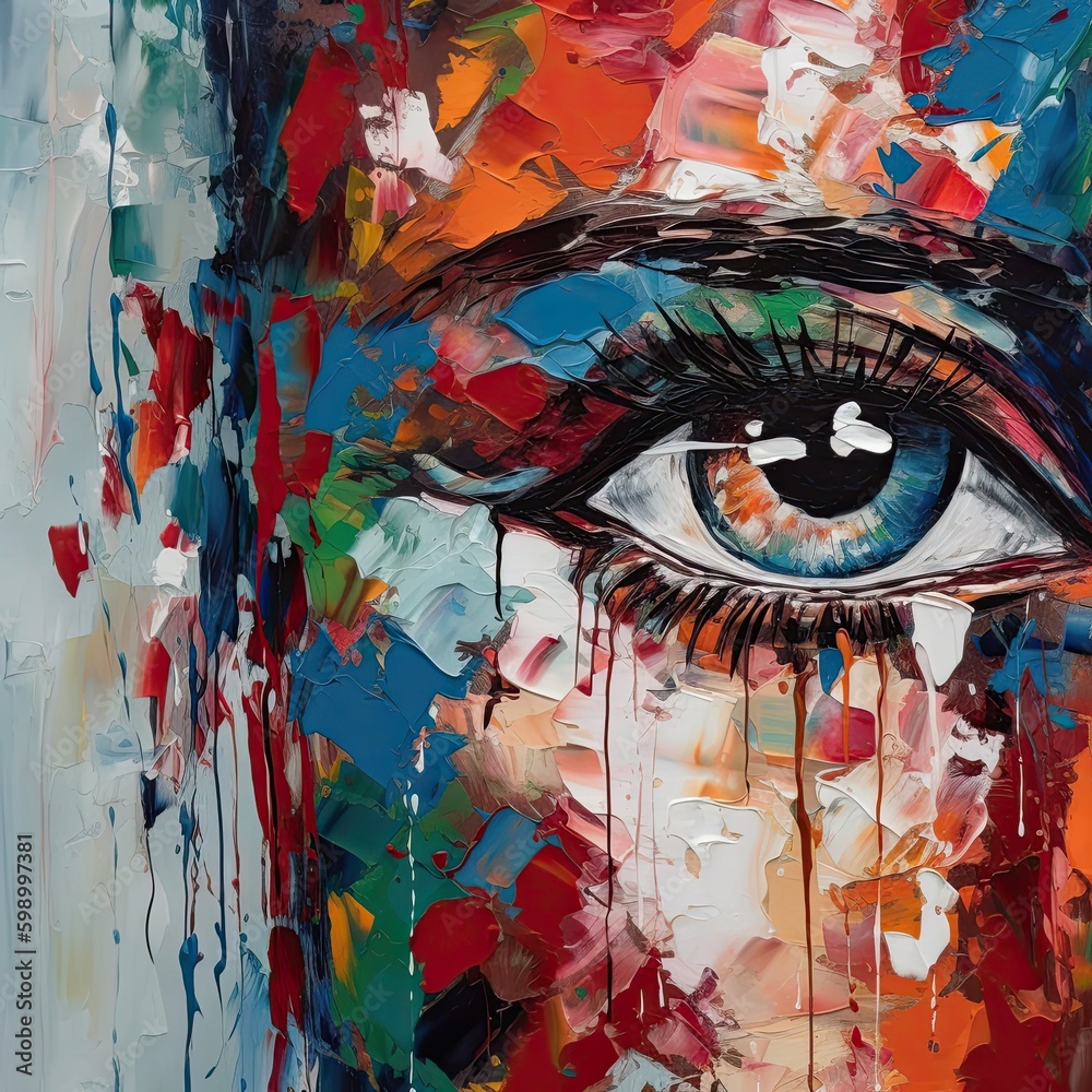 abstract watercolor painting of a person dealing with sleeplessness ...