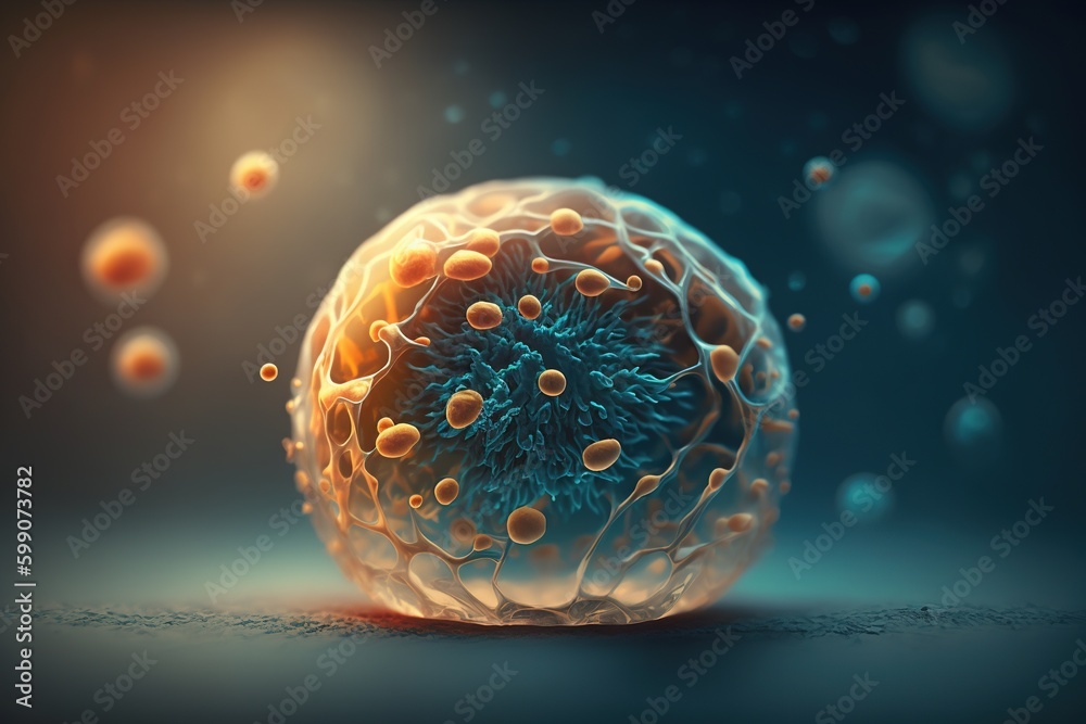 Human cell. Embryonic stem cell microscope. Components of Eukaryotic ...