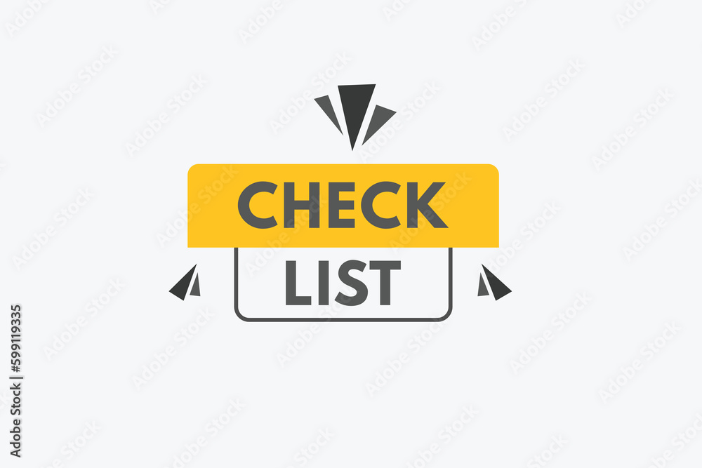 Check List text Button. Check List Sign Icon Label Sticker Web Buttons ...