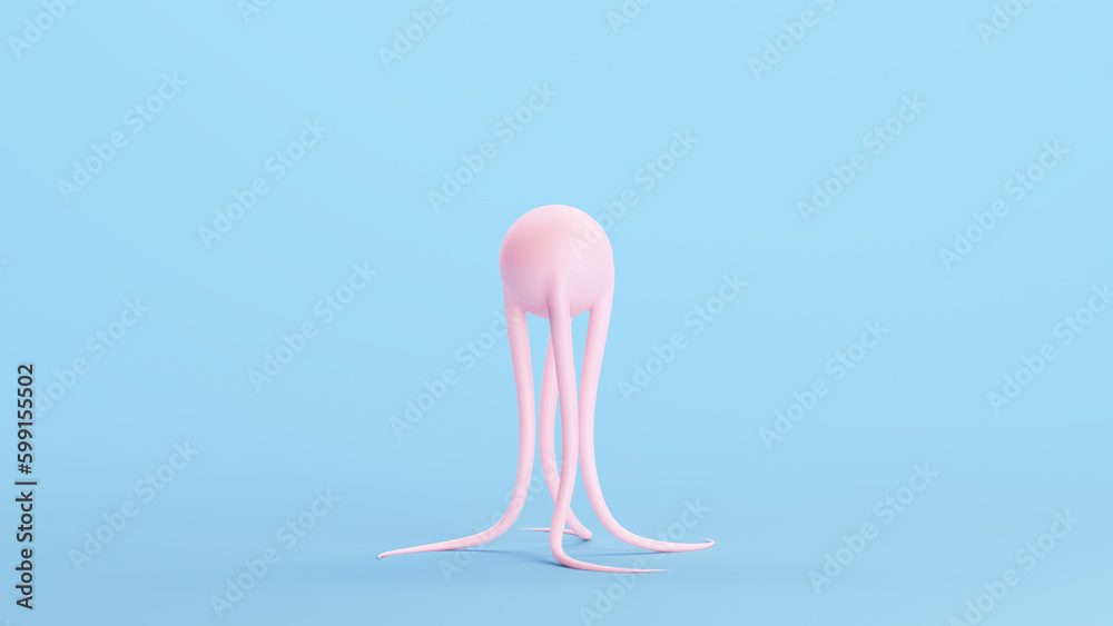 Pink Alien Concept Long Tentacles Round Form Creature Science Fiction ...