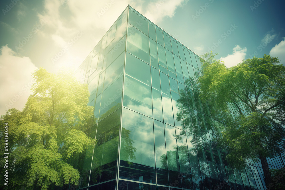 Sustainable green building: An eco-friendly structure featuring ...
