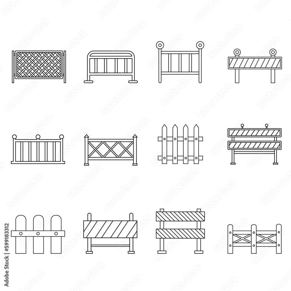 Fence icon vector set. paling illustration sign collection. fencing ...