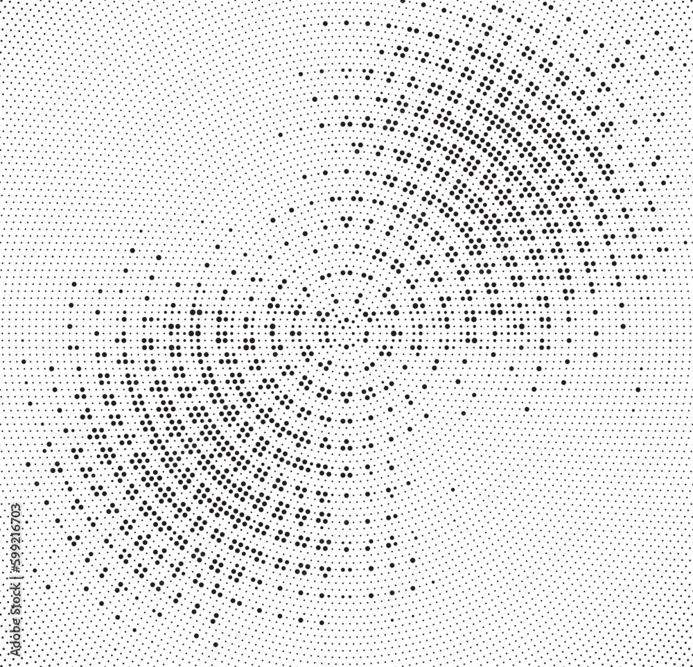 Radial halftone dots in Circle Form. Dotted fireworks explosion ...