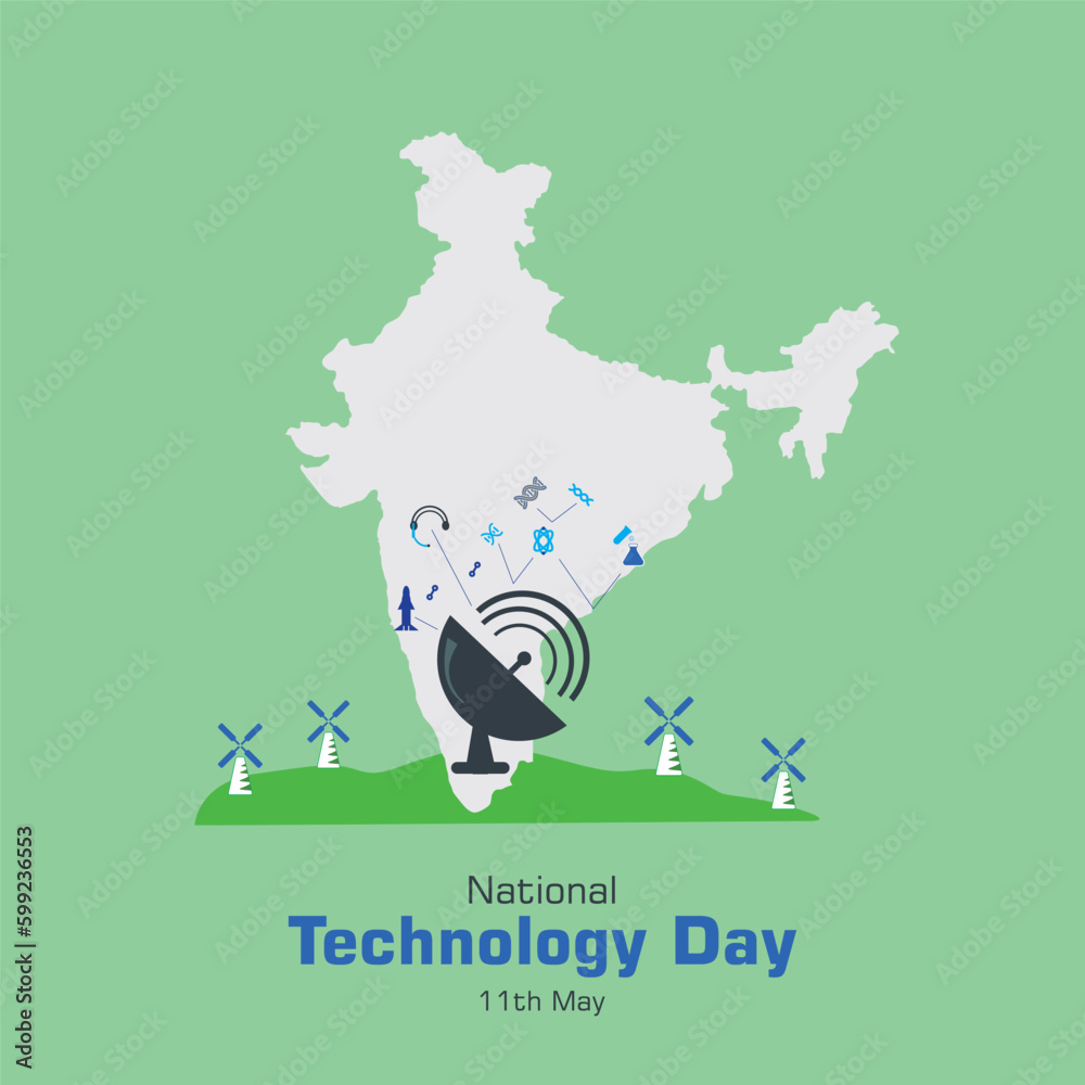 National Technology Day vector, illustration. Concept showing India map ...