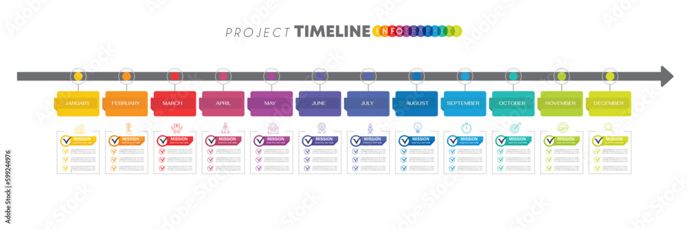 Roadmap infographic 12 steps timeline concept. Winding road. Vector ...