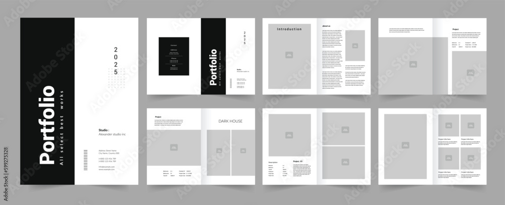 Стоковий вектор Architecture portfolio layout a4 standard size print ...