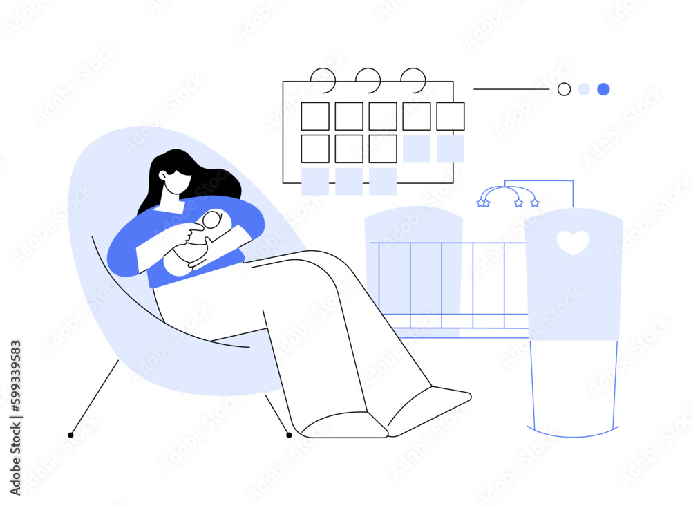 Maternity leave abstract concept vector illustration. Stock Vector ...