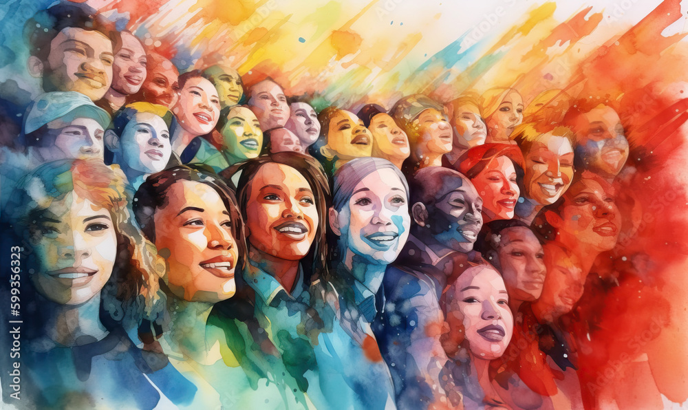 Watercolor Diversity, All Faces Matter. Embracing Diversity and ...
