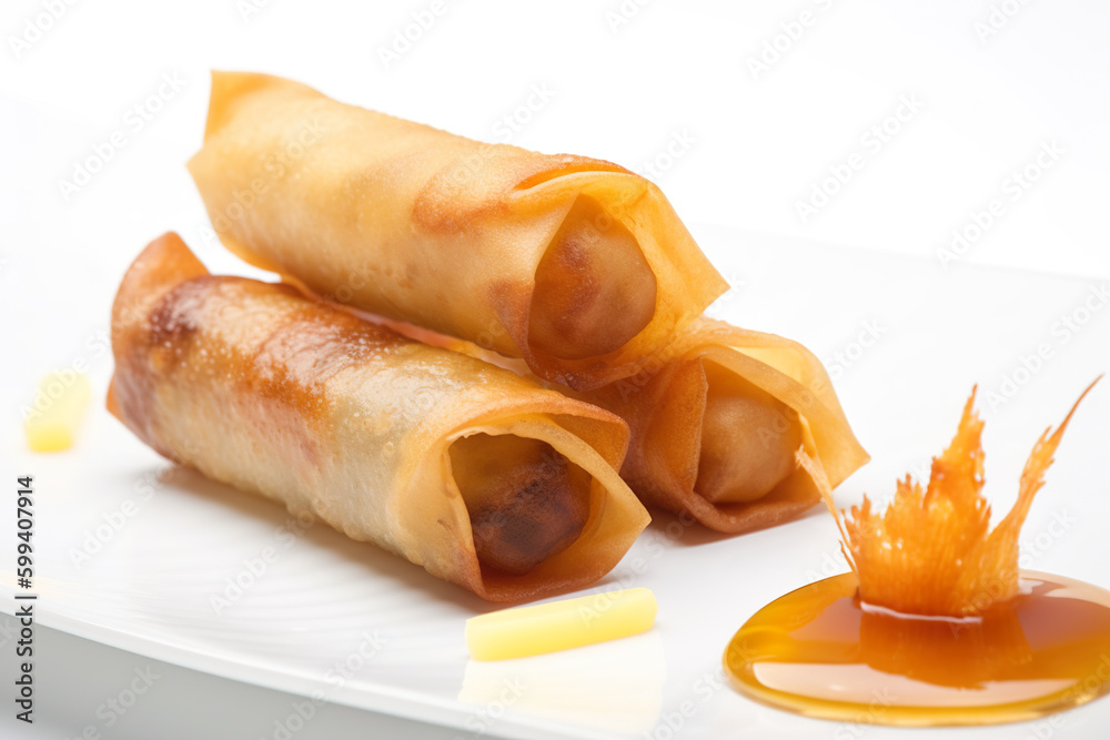Turon, sweet snack made with banana and jackfruit, wrapped in lumpia ...