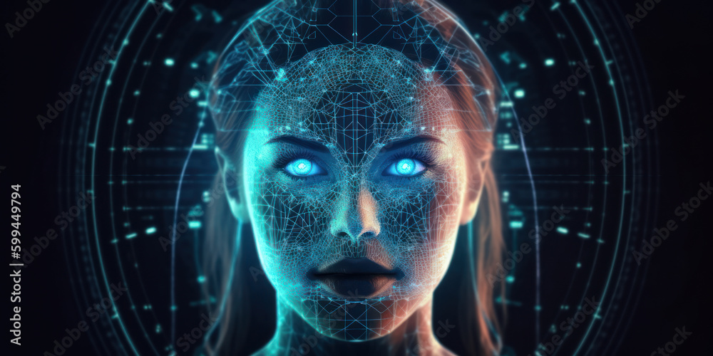 Artificial superintelligence of quantum computer technology in a female ...