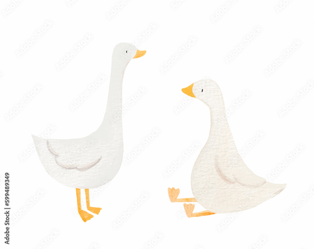 Beautiful stock illustration with hand drawn watercolor cute little ...