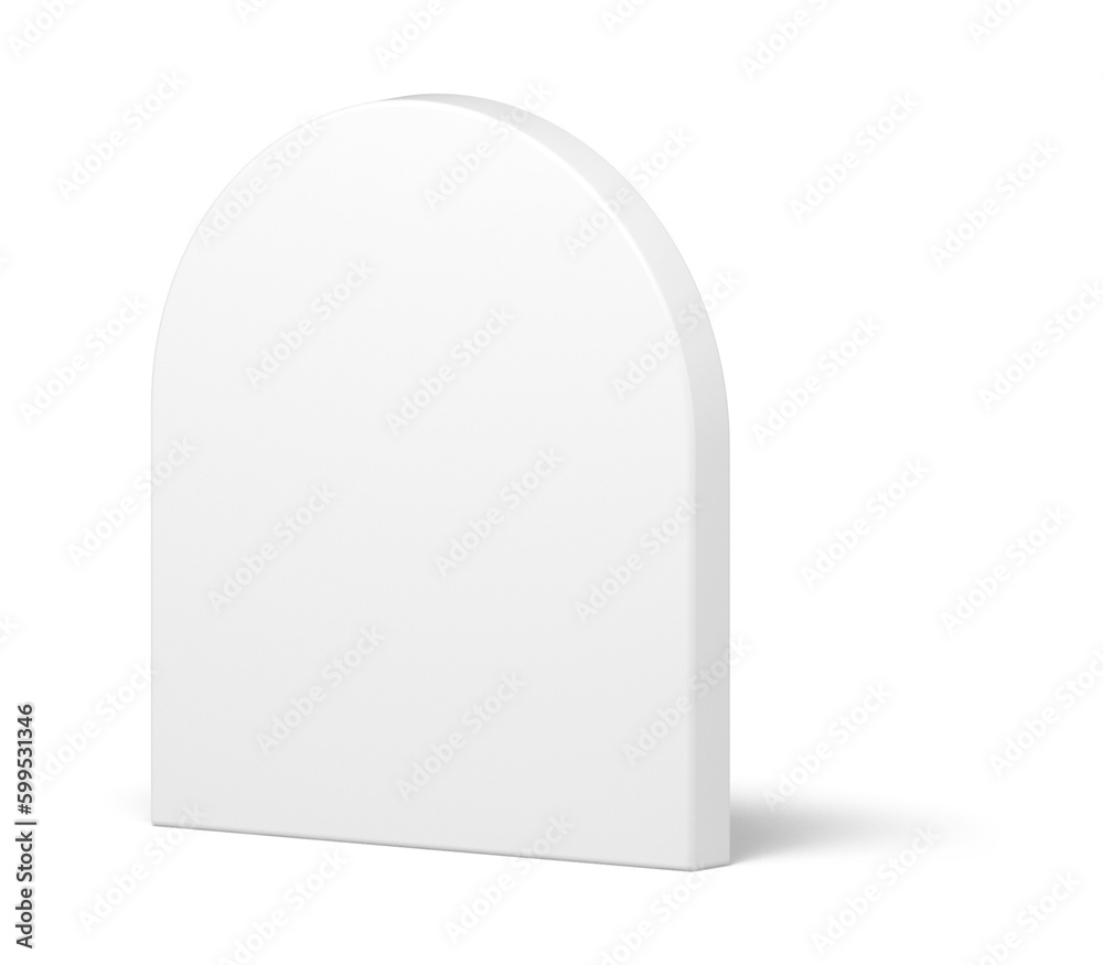 3d semicircle wall background white geometric shape presentation design ...