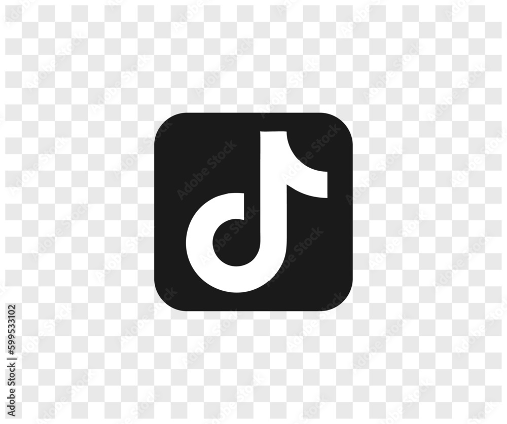Realistic social media logotype Tik Tok - social media button icon. Tik Tok logo with on a ...