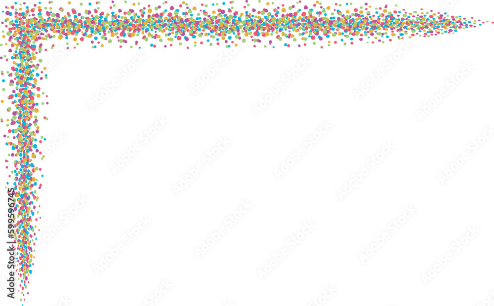 L-shaped linear border with small faded dots, color. An L-shaped corner ...