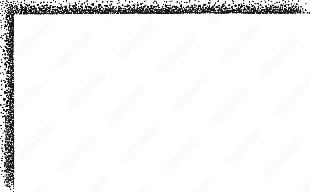Ilustrace L-shaped border with small fading dots, black. An L-shaped ...