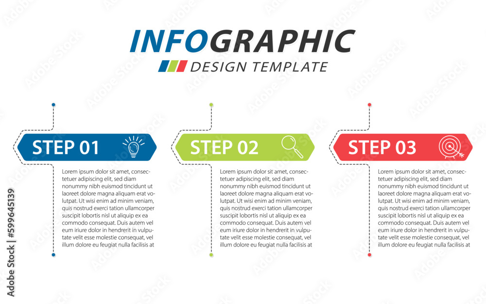 Timeline Creator infographic template. 3 Step timeline journey, calendar Flat simple ...