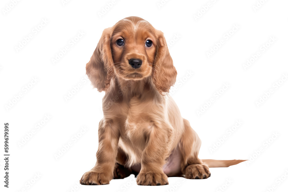 English Cocker Spaniel Dog Puppy, Full Body. Isolated On A Transparent ...