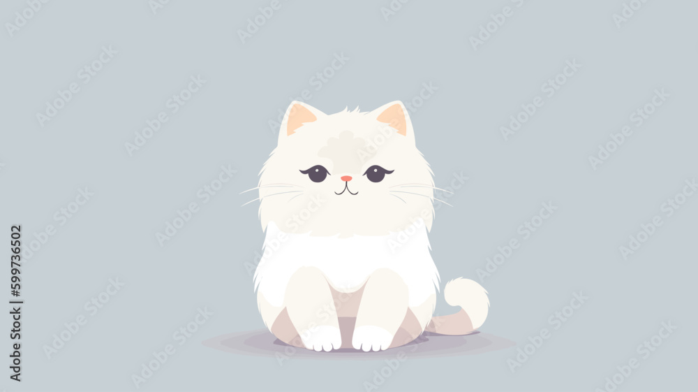 Cute cat vector illustration with a flat cartoon design. Stock Vector ...