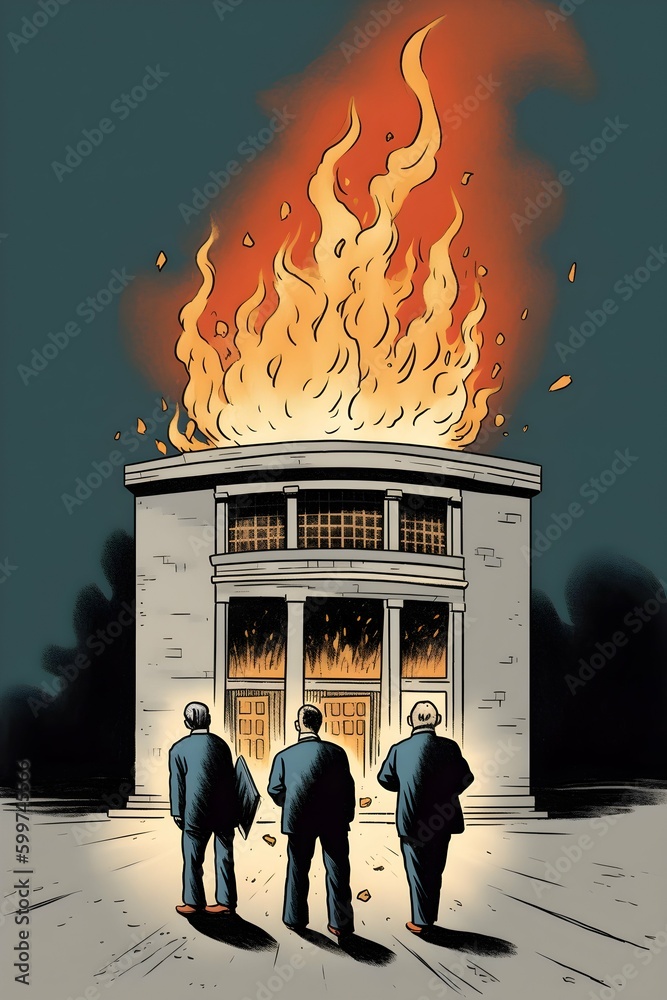 Stockillustratie banking crisis stock exchange recession & inflation ...