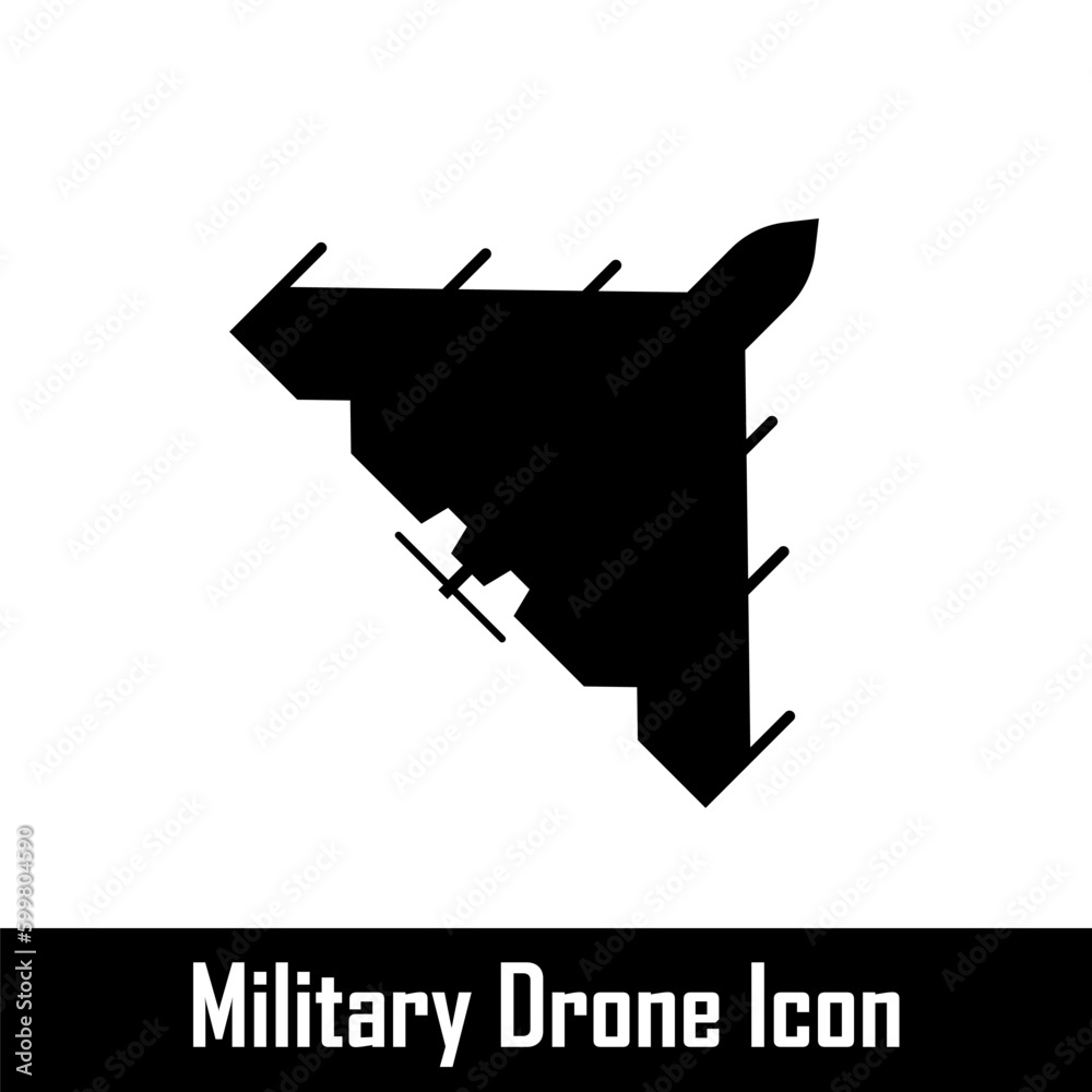 Combat drone or kamikaze drone icon. Military concept. Vector Stock ...