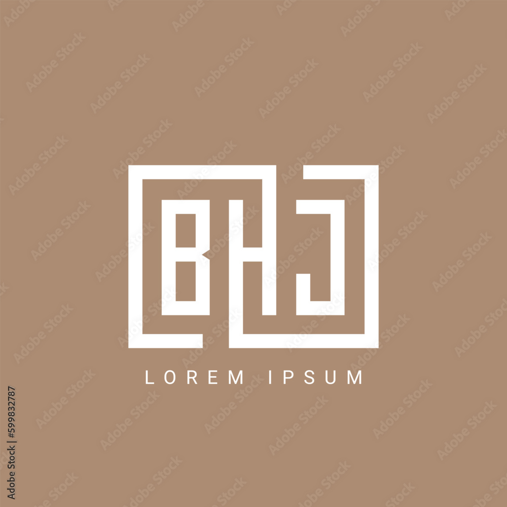 BHJ, BJH, BJ, JB, HJ, JH, Abstract initial monogram letter alphabet ...