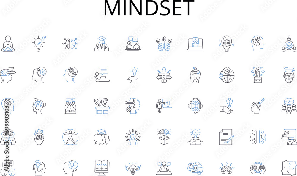 Mindset line icons collection. Empowerment, Visionary, Inspiration ...