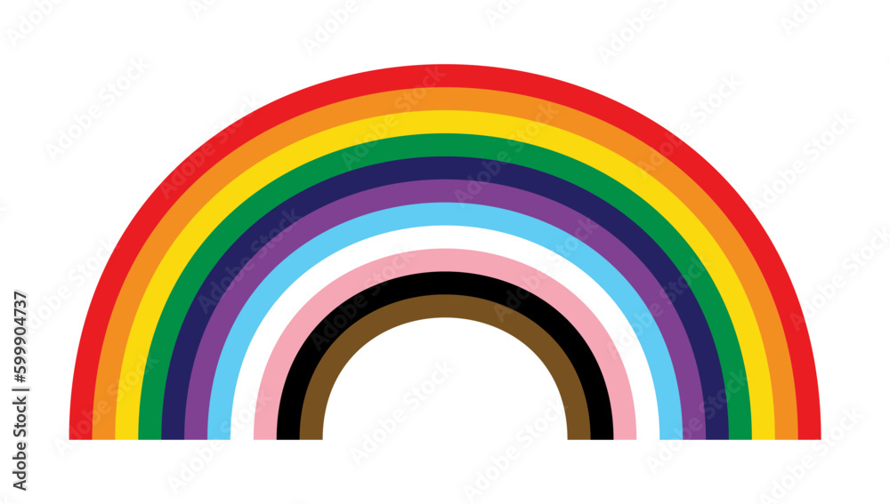 Inclusive Pride Flag Rainbow. LGBTQ+ Flag Rainbow Illustration. Rainbow ...