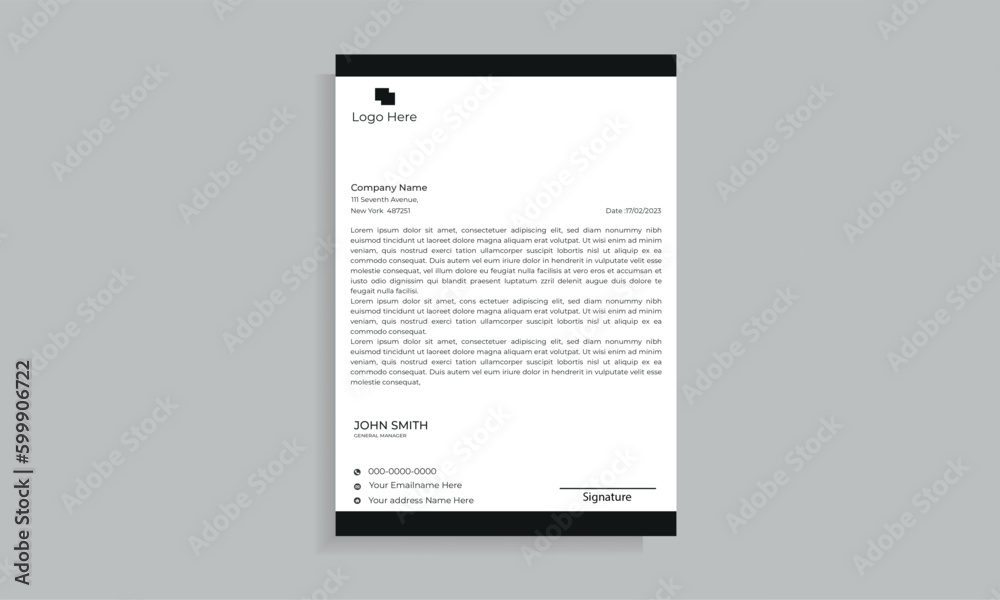 Professional letterhead template design for business project. Corporate ...