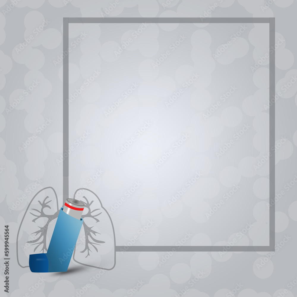 Vector illustration of World Asthma Day with asthma inhaler. flat ...