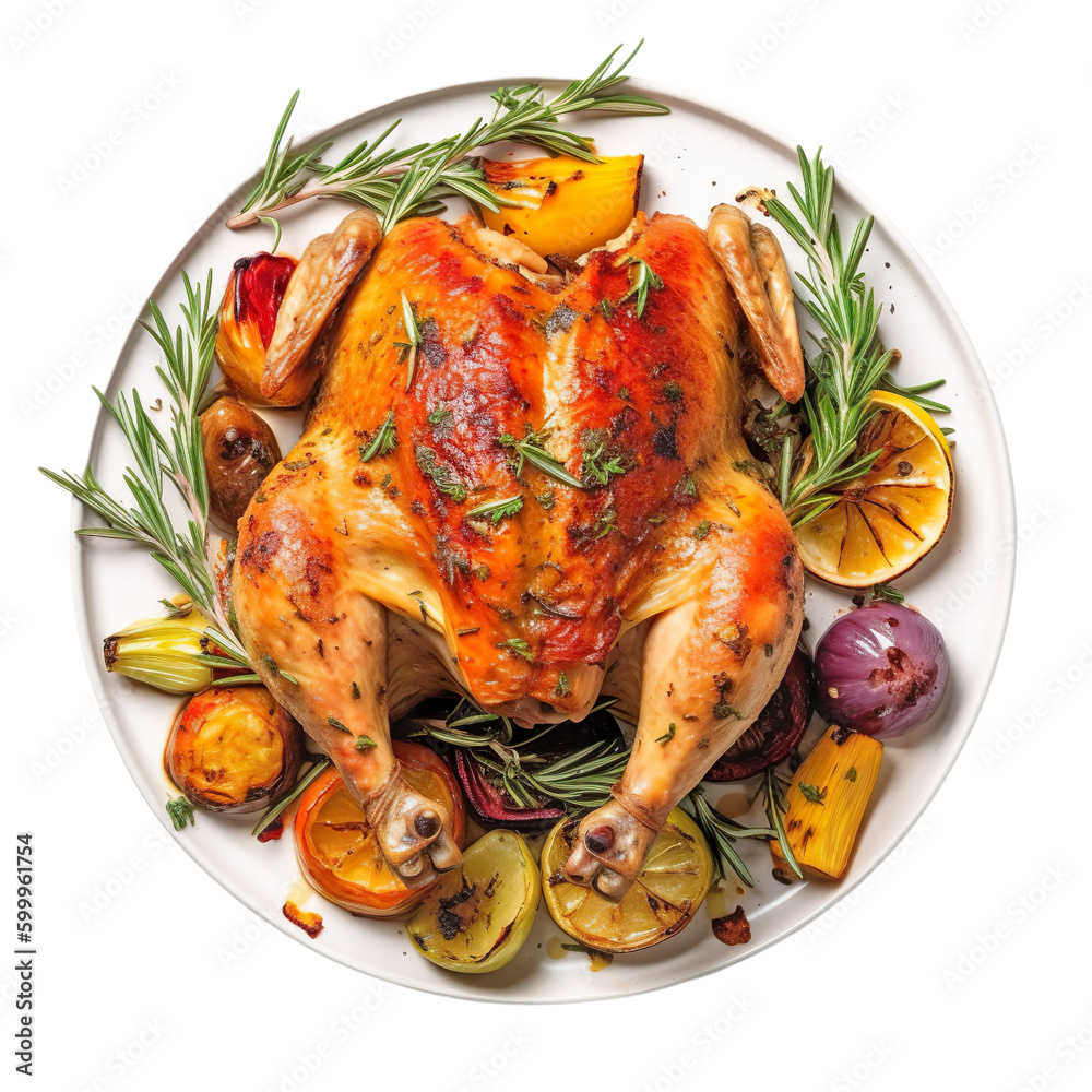 Roasted Chicken: A Graphic Design Masterpiece Featuring Isolated ...