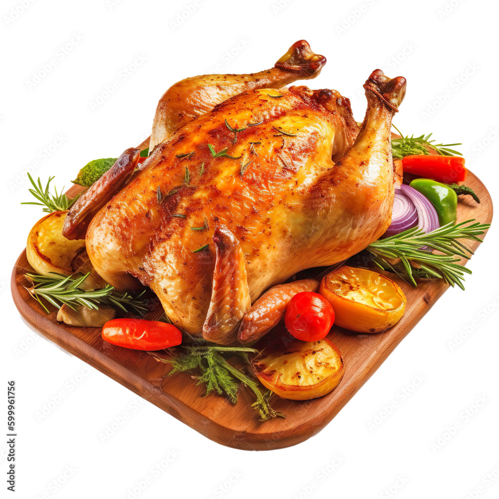 Roasted Chicken: A Graphic Design Masterpiece Featuring Isolated ...