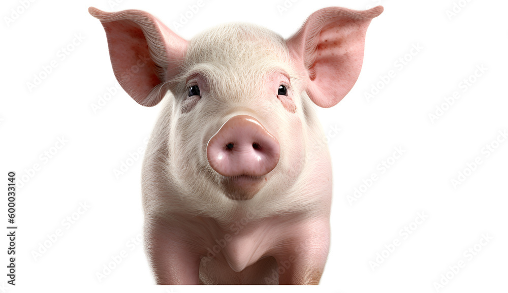 pig isolated on transparent background cutout image Stock Illustration ...