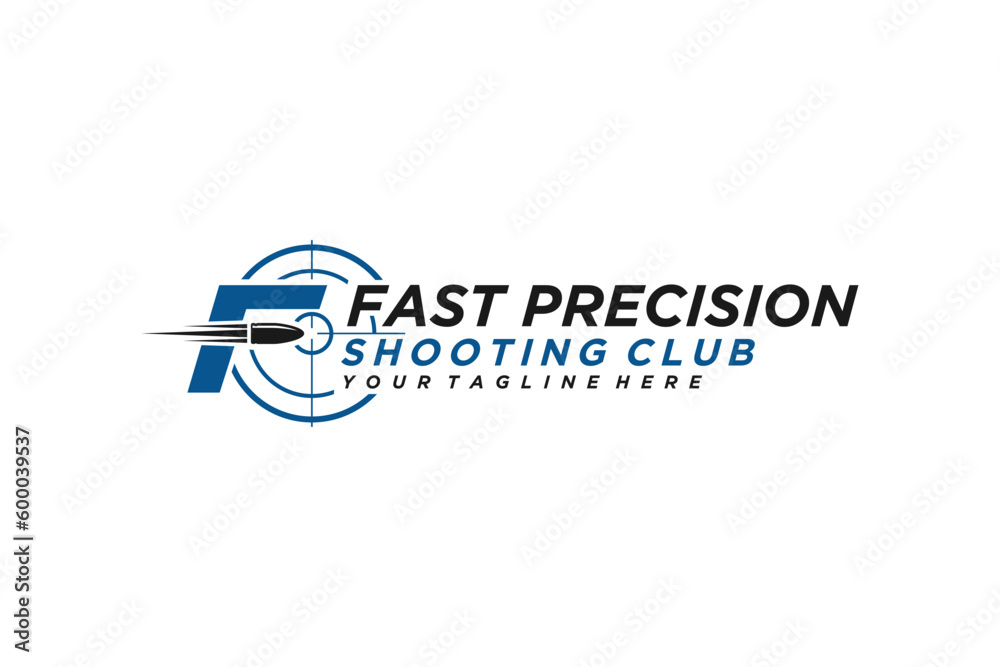 Bulls eye target bullet logo design shooting sport illustration Stock ...