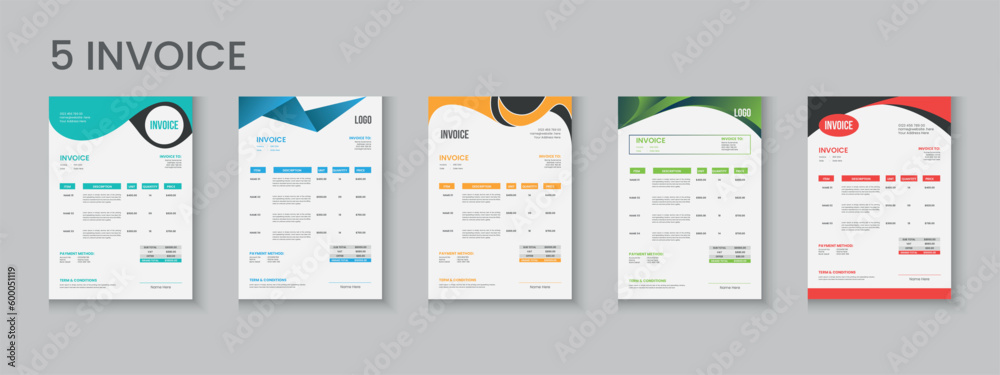 Invoice bundle, invoice collection, invoice set, company billing cash ...