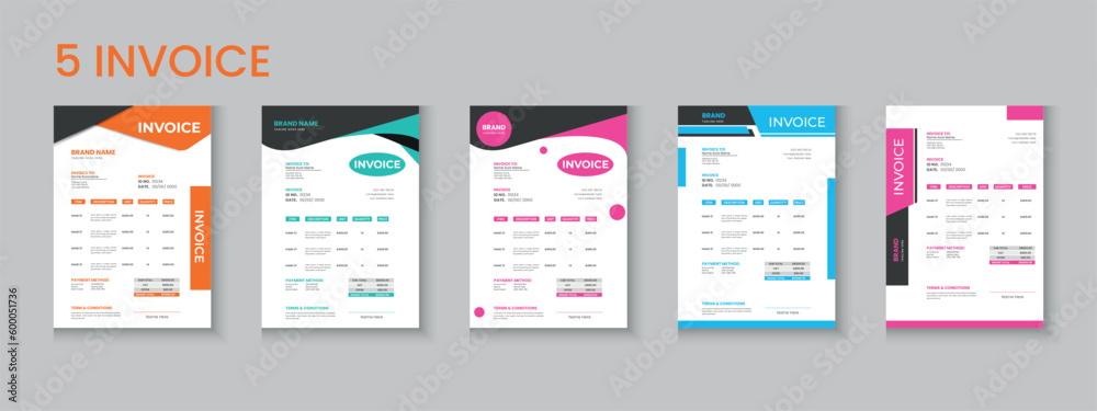 Invoice bundle, invoice collection, invoice set, company billing cash ...