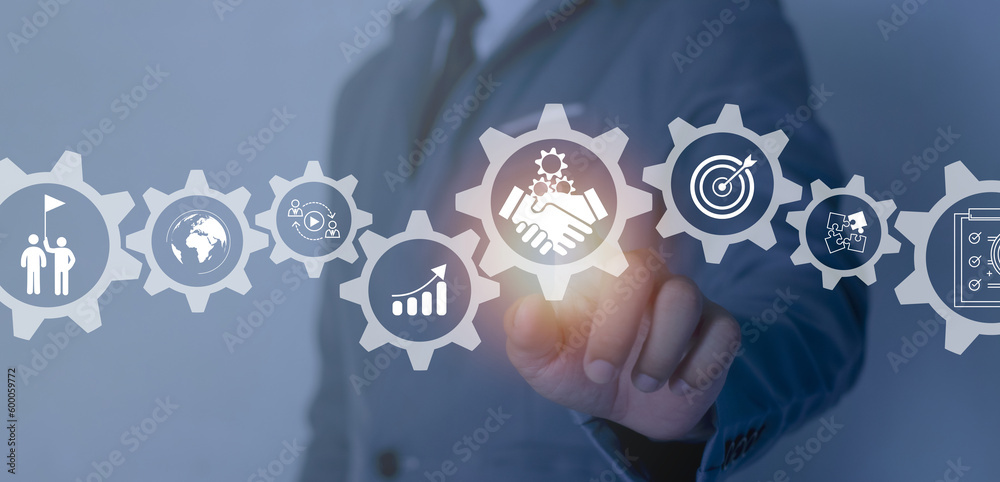 Business ecosystem and cooperation concept Business Collaboration ...